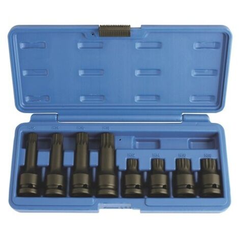 Laser Tools Impact Tamperproof Spline Socket Bit Set 1/2""D 8pc 5273