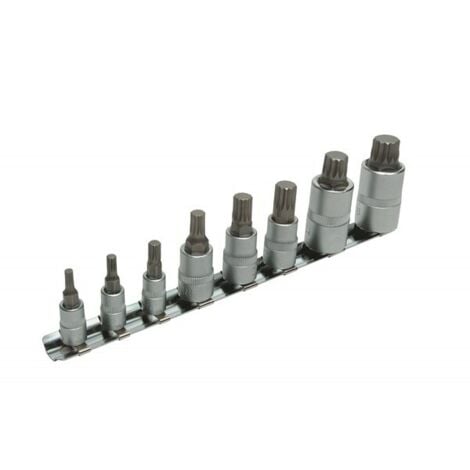 Laser Tools Spline Socket Bit Set 1/4""D, 3/8""D, & 1/2""D 8pc 3266