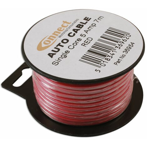Connect Red Single Core Auto Cable 9/0.30 7m 36954
