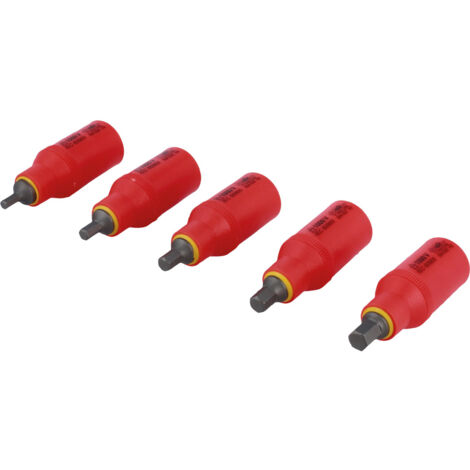 Laser Tools Metric Insulated Hex Bit Socket Set 3/8""D 5pc 000v AC 1500v DC 8526