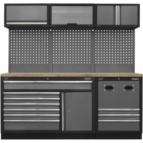 Sealey Modular Storage System Combo - Pressed Wood Worktop APMSSTACK14W
