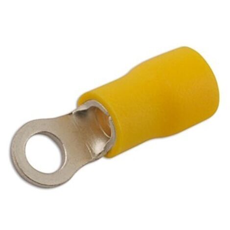 Connect Yellow Ring Terminal 6.4mm 100pc 30219
