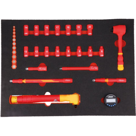 Laser Tools 3/8""D Insulated Socket Set Foam Inlay EV’s and Hybrid vehicles 8484