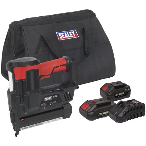 Sealey Cordless Staple/Nail Gun Kit 18G 20V SV20 Series - 2 Batteries ...