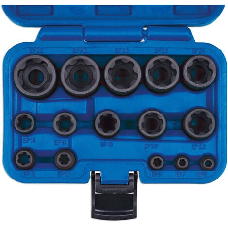 Laser Tools EP Female Torx Star Impact Socket Set 15pc Sizes EP6 to ...