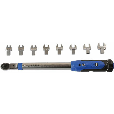 Laser Tools Torque Wrench 1/4""D 9 Plug In Insert Heads 10 to 50Nm 45 ...