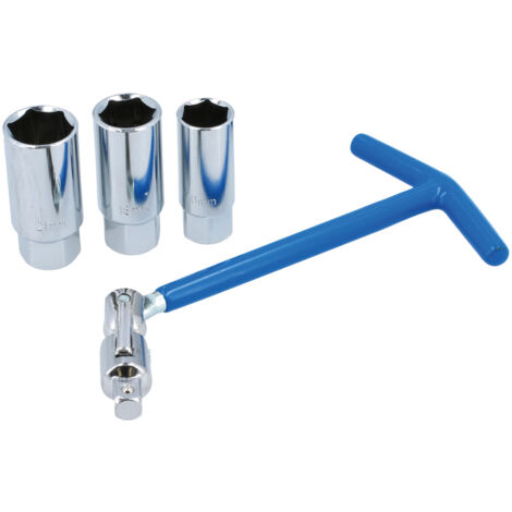 Laser Tools Metric T Handle Spark Plug Socket Set 3/8""D 4pc Single Hex ...