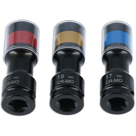 Laser Tools Metric Alloy Wheel Torsion Socket Set 3pc Colour Coded 8593