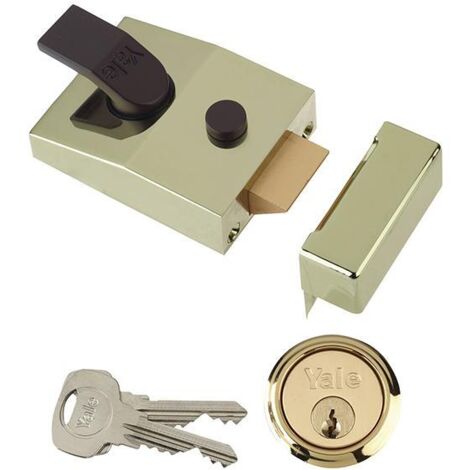 Yale Locks 89 Deadlock Nightlatch 60mm Backset Brasslux Finish Box YAL89BLX