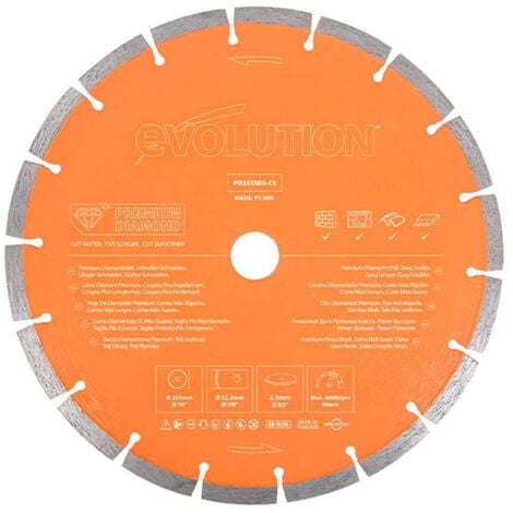 Evolution General Purpose Diamond Blade 255 x 22.2mm EVLD255SEGC