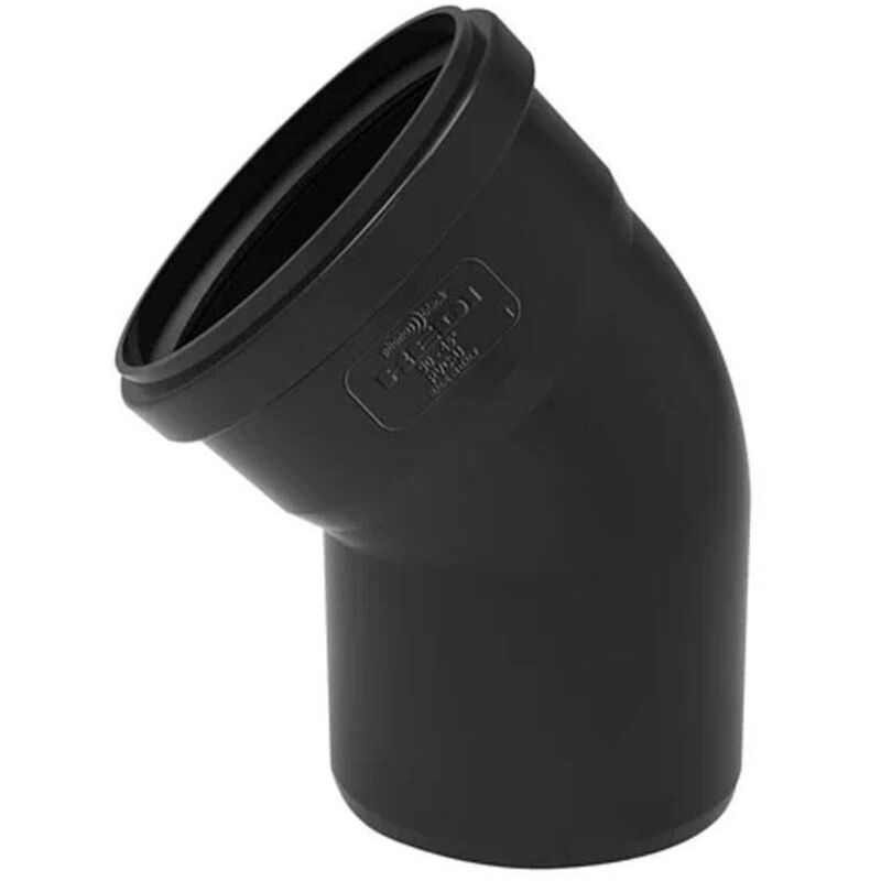 Curva 45° ad innesto in pvc con guarnizione serie phono black ø100 NICOLL