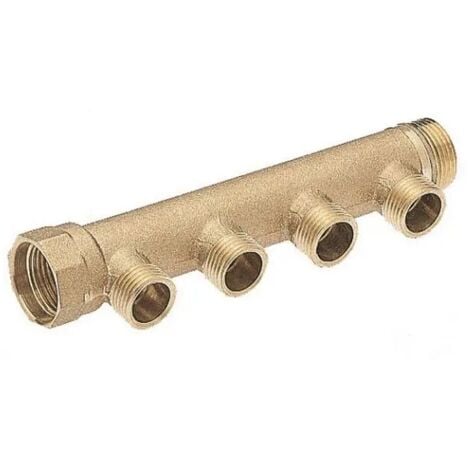 Collettore lineare in ottone per riscaldamento maschio femmina 3/4"x 4 vie ICMA