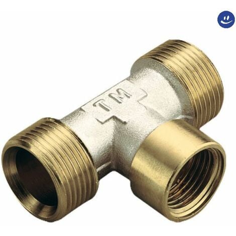 Raccordo a t femmina in ottone giallo modello waterblock-gn 1/2 ø18 TIEMME