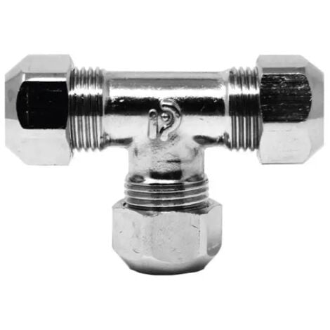 Raccordo a t femmina a tenuta ptfe per tubo rame cromato serie 6905 Ø10 x Ø10 x Ø10 RINALDI E ...