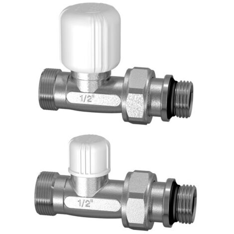 Valvola e detentore per radiatori attacco dritto 3/8" detentore FAR