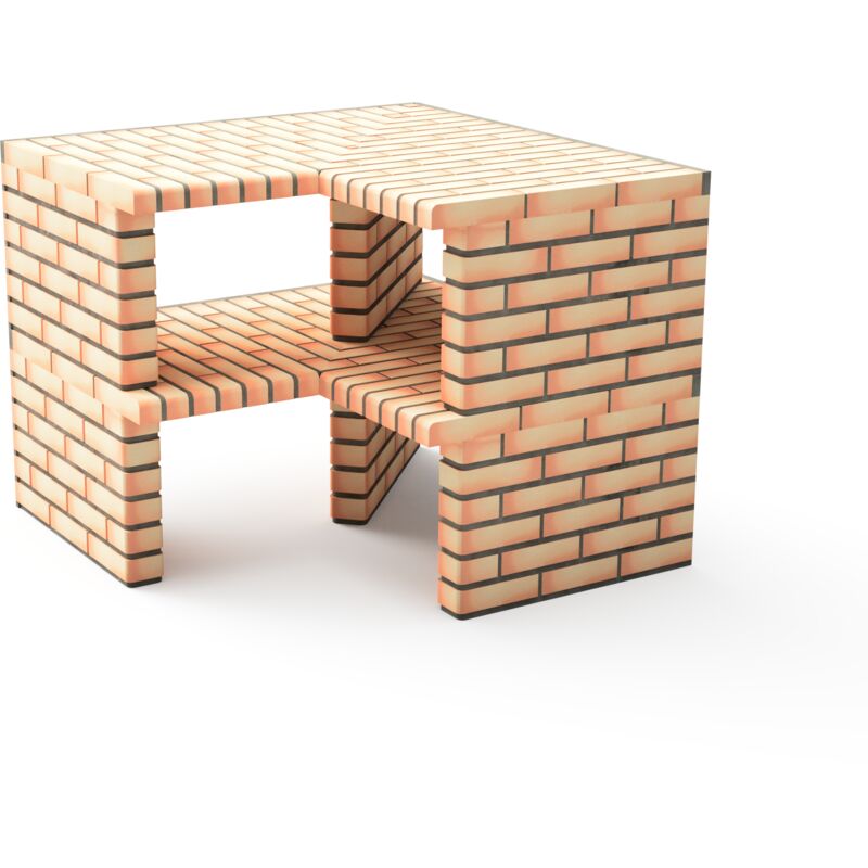 MOVELAR - Module Angle Luxor pour Barbecue en Béton Préfabriqué (Gris, orange - 112 x 112 x 112 ...