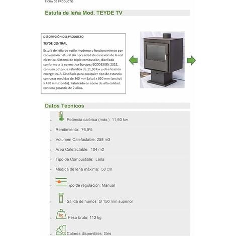 JOIMA - Poêle à Bois Modèle TEYDE TV 11,60 kW
