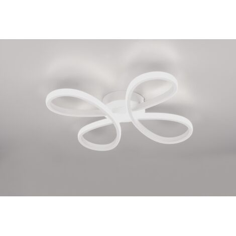 Plafonnier LED cuisine et couloir Trio Fly blanc mat lumière neutre ...