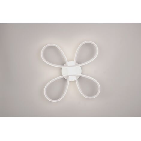 Plafonnier LED cuisine et couloir Trio Fly blanc mat lumière neutre ...