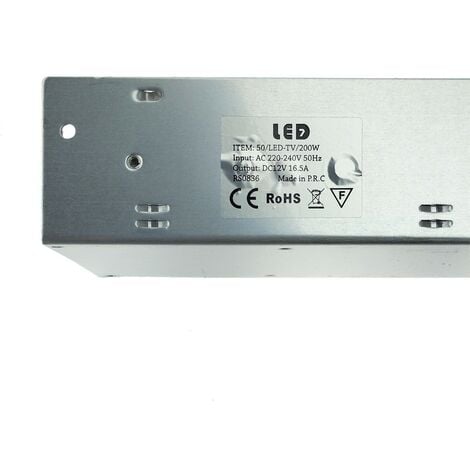 Transformateurs 12V 200W Pour Bande LED 5050 2835, Bloc d'Alimentation 12V DC 16.5A - Digilamp