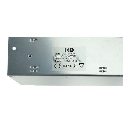 Transformateurs 12V 120W Pour Bande LED 5050 2835, Bloc d'Alimentation 12V DC 10A - Digilamp