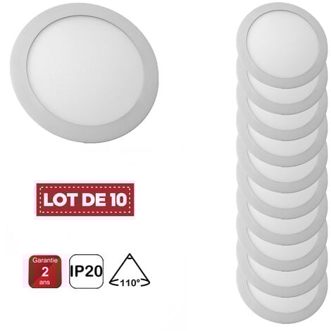 Lot de 10 Spot Encastrable Led Downlight Panel Extra plat 18w Blanc Neutre 4000k - Digilamp