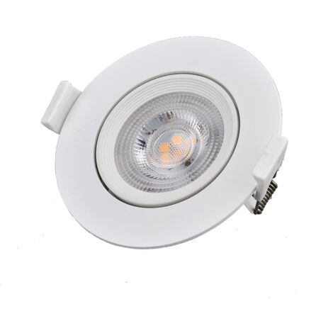 Spot LED Downlight CCT Rond Orientable 12W Blanc Coupe Ø 120mm