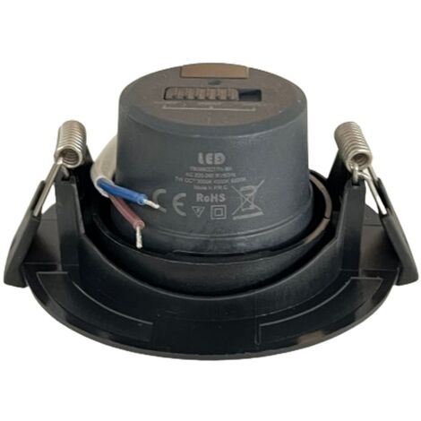Spot LED Downlight CCT Rond Orientable 7W Noir Coupe Ø 70mm