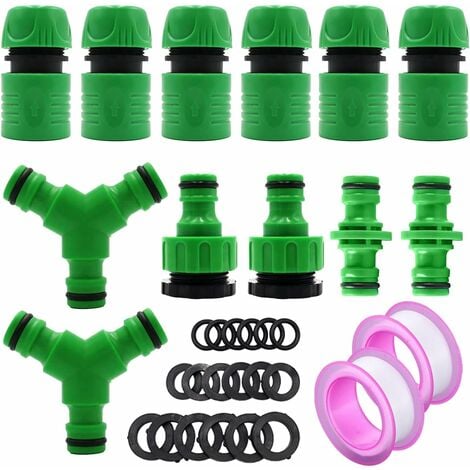 Lot de 12 Raccords d'arrosage Rapides Ensemble pour Tuyau d'arrosage (6Pcs 1/2" Tuyau Rapides ...