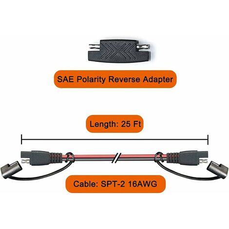 Cable SAE 12V-24V, cable d'extension SAE, cable d'extension SAE vers ...
