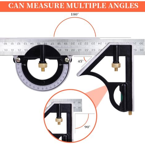 Combinaison 300mm multifonction Reglable Carré Heavy Duty Carré Outils Mesure Kits PréCision ...