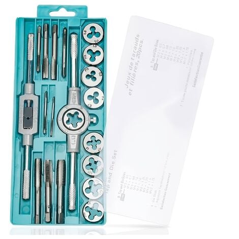 Jeu De Tarauds Et Filières Métriques 20 Pièces, Jeu De Tarauds Et Filetages De Taraudage