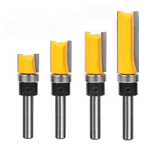 4 Pcs 6.35mm Routeur de Fraise à Bois Fraise a Copier, Outils de Fraisage de Menuiserie en Allié ...