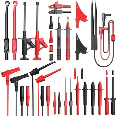 25PCS Silicone Multimeter Test Leads Kit with Replaceable Wire Piercing ...