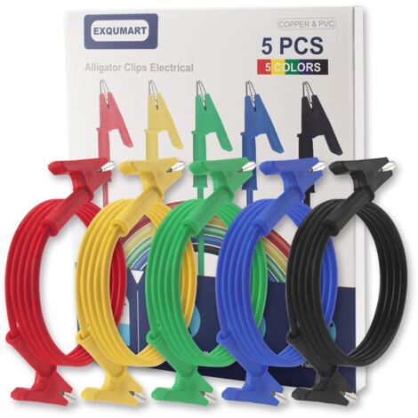 5 Pcs Heavy Duty Alligator Clips Electrical, Dual Ended Alligator Clip ...