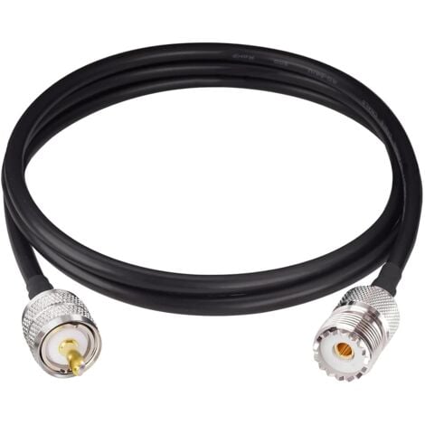 Cable Coaxial UHF PL259 male vers SO239 femelle à faible perte, fil RG58 de 10 pieds/3m