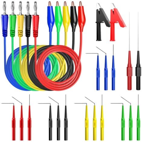 Back Probe Kit Banana Plug to Copper Alligator Clip Automotive Test ...