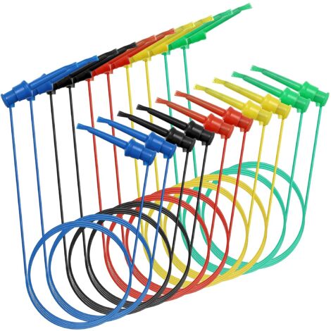 10 Pcs Multimeter Electrical Test Dual Lead Test Hook Clips - 5 Colors ...