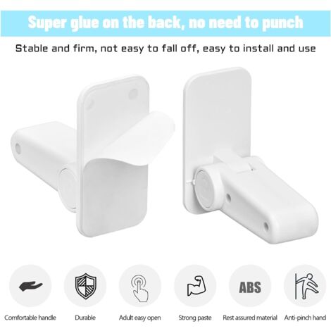 2 Pieces Serrures de Porte à Levier Sécurité Enfants, Serrure Verrouillage pour Enfant Bébé ...