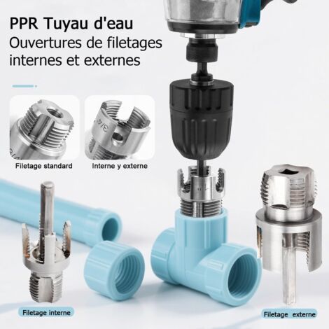 Treki 3pcs Integrated Internal and External Pipe Thread Tool Pipe Tap ...