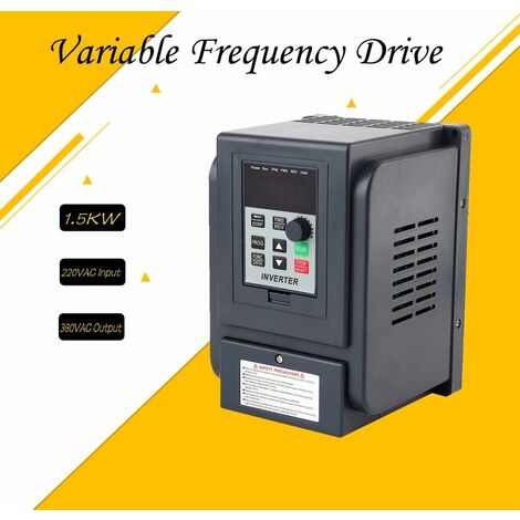 SJLERST Onduleur VFD, convertisseur de fréquence VFD 1,5 kW monophasé 220VAC entrée triphasé ...