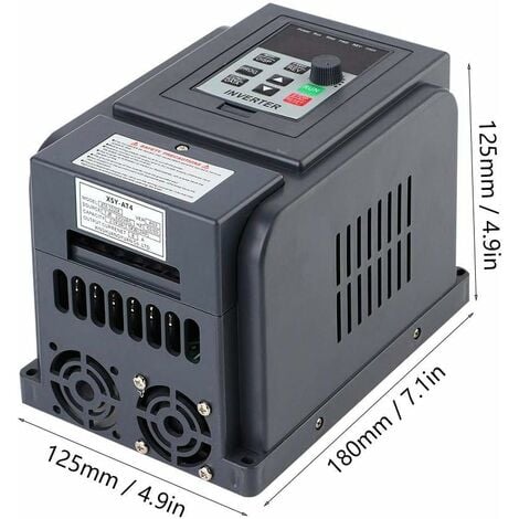 SJLERST Onduleur VFD, convertisseur de fréquence VFD 1,5 kW monophasé 220VAC entrée triphasé ...