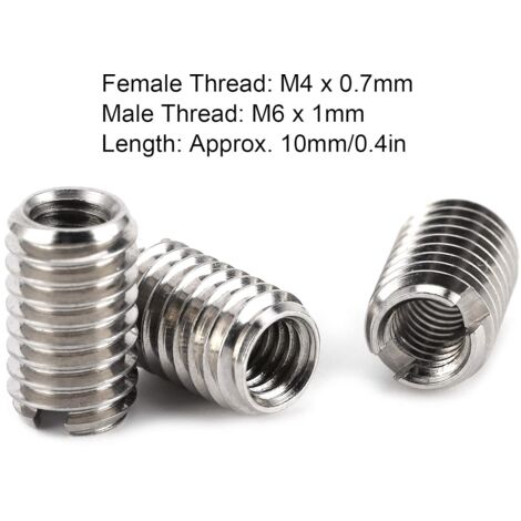 SJLERST 10 Pièces M4 X 0.7mm Filetage Femelle M6 X 1mm Filetage Mâle ...