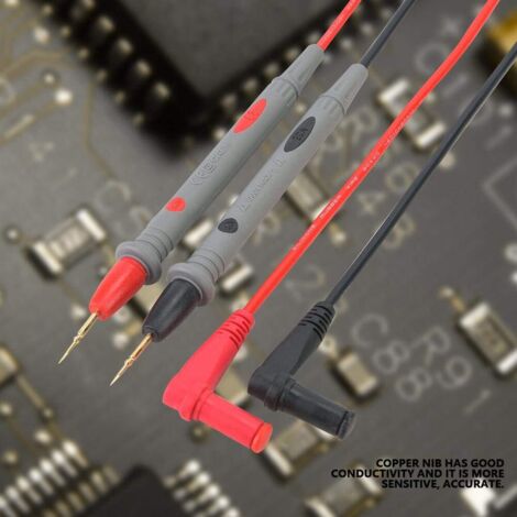 Rubberskin Kit de cordons de test de multimètre, 2Pcs PT1006 Multimètre ...