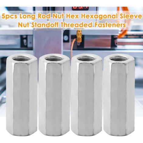 SJLERST 5Pcs Écrou Manchon Acier Carbone M12, Manchon Hexagonal M12 50 ...