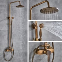 Colonne de Douche Rétro Vintage Système de Douche Or avec Douchette ...