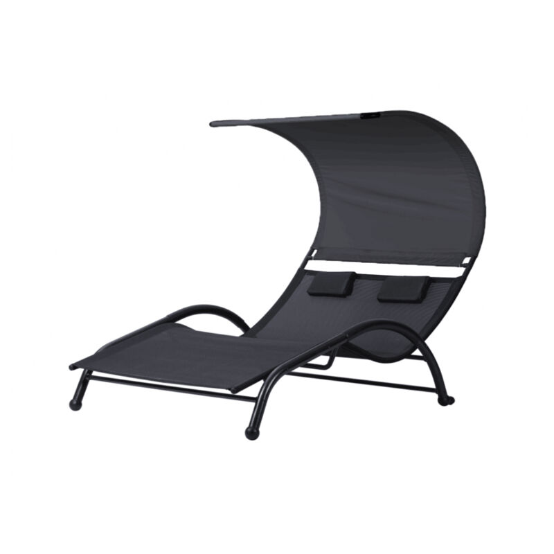 Transat Double Fixe Vega En Acier Et Taxaline Noir