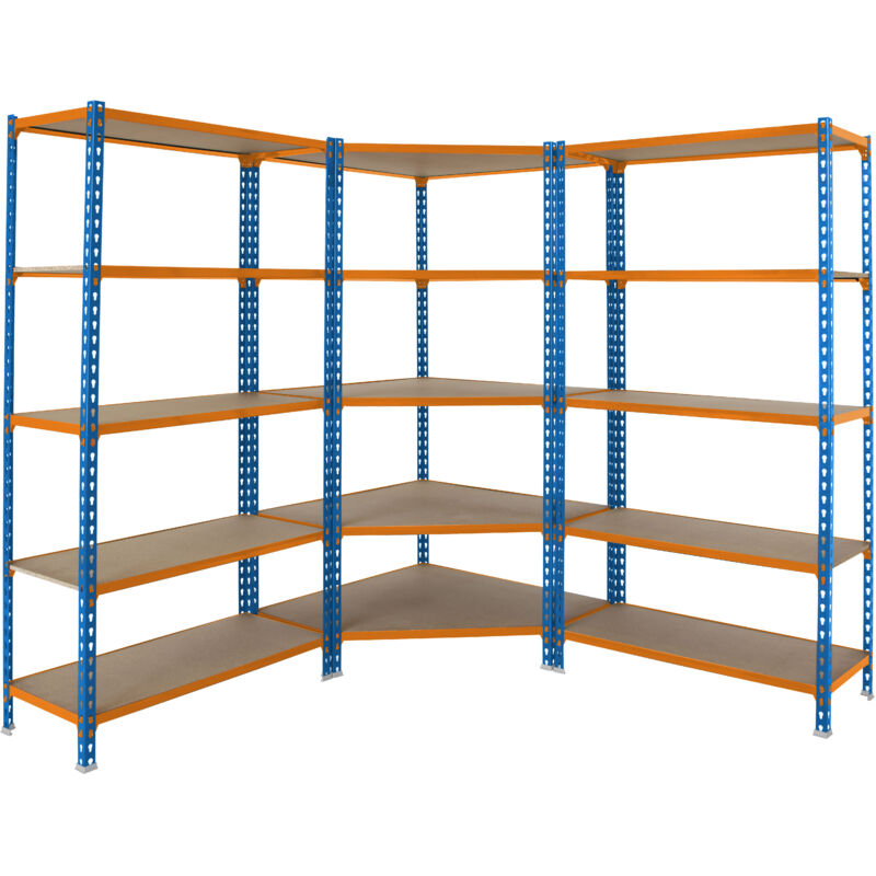 Etagère légère plateau bois sans vis PACK MADERCLICK CORNER 5/400 + 2 MADER 5/400 A/N/M ...