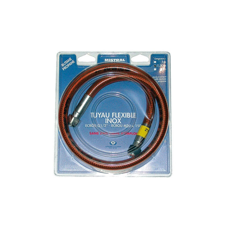 Tuyau Gaz Butane Et Propane - Flexible - Inox - 2 M - Mistral Gaz