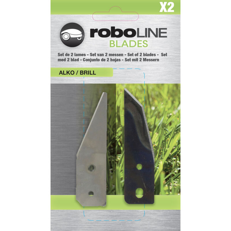 jeu de 2 lames supérieure pour robots al-ko modèles robolinho 100/3000/4000 et brill roboline ...